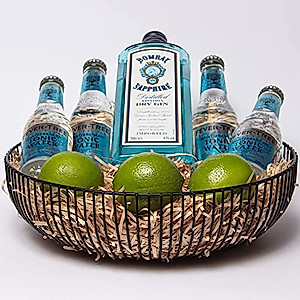 Black Metal Wire Fruit Basket Bowl For Kitchen,Living Room,Office - Large Decorative Centerpiece To Display Fruit, Vegetables, Bread, Candy, Household Items Or Use As A Gift Basket