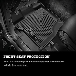 Husky Liners X-act Contour Floor Mats | Fits 2015 - 2024 Ford F-150 SuperCrew/SuperCab (Includes 2022 - 2024 Lightning Model) | Front Row, 2-pc Black - 53341