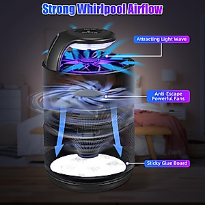 Fly Trap Indoor,Insect Traps Indoor,Automatic Fruit Fly Traps for Indoors Self-Activating Killer for Mosquitos,Gnats,Moths,Fruit Flies for Home,Bug Light Trap Indoor with Suction Bug Light Sticky Glue