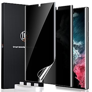 LK 2 Pack for Samsung Galaxy S22 Ultra Screen Protector [Not Glass] Anti-Spy, Anti-Scratch, Full Coverage, Privacy Flexible TPU Film for Galaxy S22 Ultra, HD Ultra-Thin, Case Friendly