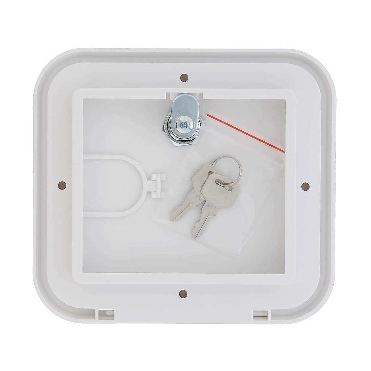 Dumble Low Profile Electric Cable Hatch RV Electric Cord – White RV Camper Electric Cord Cover, 6in x 6.5in Square