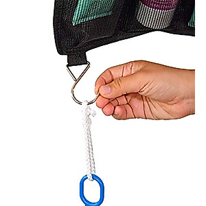 Home-X Hanging Mesh Pockets Organizer-Over the Door Hook-Shampoo Shower Organizer-Closet Caddy-6 Pockets House Organization and Storage-Black