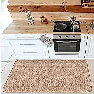 House, Home and More Skid-Resistant Carpet Indoor Area Rug Floor Mat - Praline Brown - 2 Feet X 3 Feet
