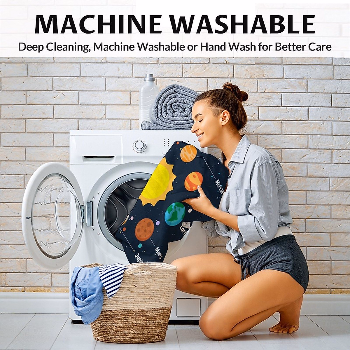 Custom Planet Blanket with Name for Kids - Soft, Fuzzy & Cozy - 30"x40" Lap Size Kids Throw Blanket for Couch, Office - Blue Cute Warm Blankets Gifts