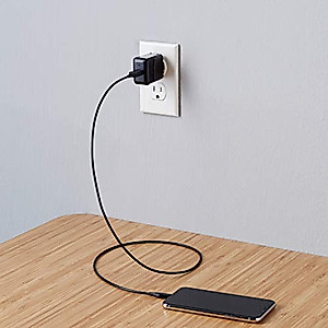 Amazon Basics 12W One-Port USB-A Wall Charger (2.4 Amp) for Phones (iPhone 13/12/11/X, Samsung, and more), Black