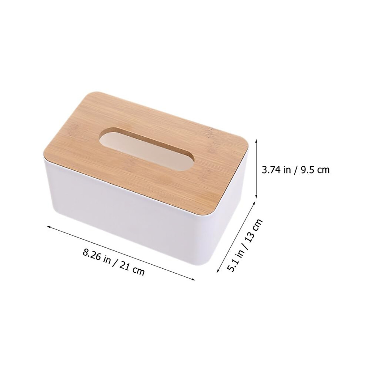 Alipis Bamboo Tissue Box Cover Holder Facial Tissue Dispenser Box Rectangle Paper Tissue Napkin Holder for Bathroom Kitchen Home Countertop