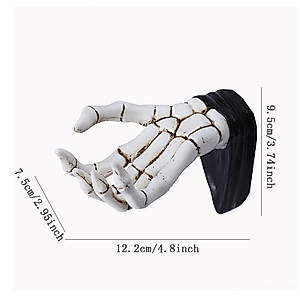 LJKLAJ Halloween Skeleton Hand Holder Resin Skeleton Hand Jewelry Stand Multifunctional Hanging Wall Hooks For Keys Jewelry Home Decor
