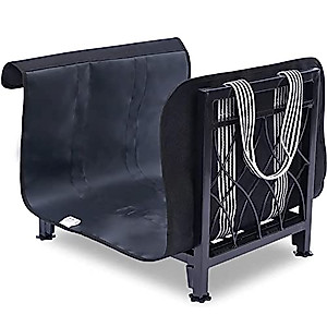 MYFIREPLACEDIRECT Firewood Rack with Log Bag Fireplace Log Holder Indoor Outdoor Wood Storage Log Rack Decorative Heavy Duty Steel Firewood Carrier Stove Bracket Stacking Rack