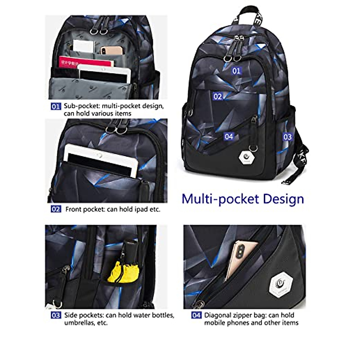 Sqodok Boys Backpack for Middle School, Waterproof School Bookbag 15.4in Laptop Backpack for High School, Durable Casual Daypack for Primary, Travel Backpack for Teen Girls, Red