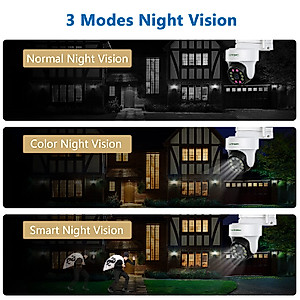 SV3C WiFi Security IP Camera Outdoor, Auto Tracking 1080P PTZ Pan Tilt Home Dome Cameras Support Floodlight Color Night Vision, ONVIF, Humanoid Detect, 2-way Audio, FTP, Cloud&Max 128G SD Card Storage