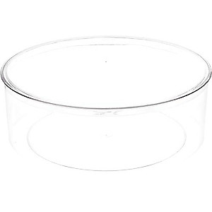 Pioneer Plastics 250C Clear Large Round Plastic Container, 9.9375" W x 3.5625" H