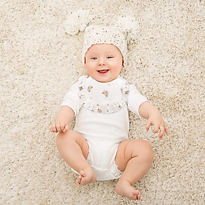 QUEEN KING 6 Pack Baby Bibs, Muslin Bandana Drool Bibs for Boys Girls, Adjustable Soft & Absorbent lace Feeding Bibs for Teething and Drooling Multi-Use Scarf Bibs(A)