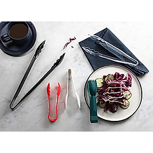 New Star Foodservice 35643 Utility Tong, High Heat Plastic, Scalloped, 9 inch, Set of 12, Clear