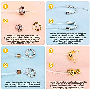 2220 Pieces Crimp Beads for Jewelry Making, Acejoz Knot Covers, Crimp Bead Covers, Crimp Tubes and Wire Guardians with Crimping Pliers for DIY Jewelry Bracelets Necklaces Making