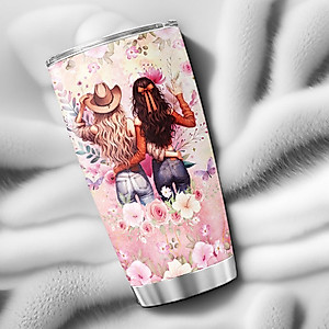 HUBUPU Women Tumblers For, Tumbler 20 Oz With Lid And Straw, Holiday and Christmas Gifts, My Bestie No Matter