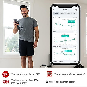 Wyze Smart Scale X - Digital Bathroom Scale for Body Weight, BMI, Body Fat, Muscle Mass, Heart Rate Monitor | Sync with Health Apps | Body Composition Analyzer for People, Baby & Pet, 400 lbs (Black)