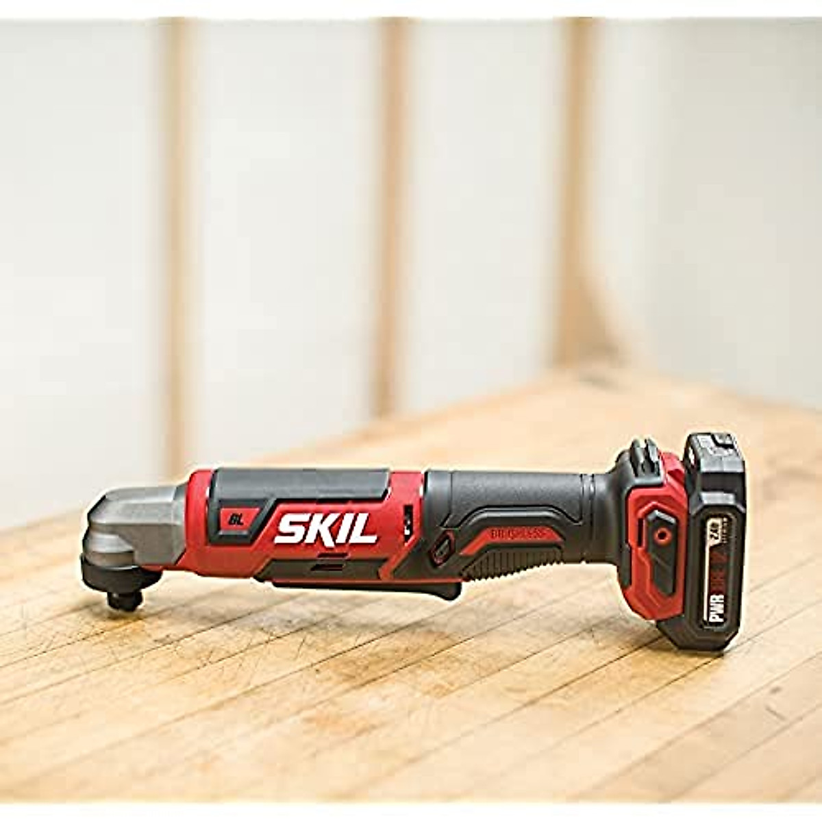 SKIL PWR CORE 12 Brushless 12V 1/4 Inch Hex Right Angle Impact Driver Includes 2.0Ah Lithium Battery and PWR JUMP Charger - RI574502