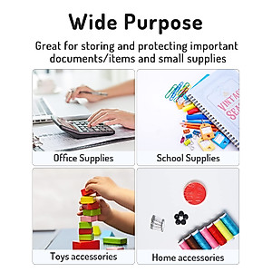 Forvencer Binder Pocket, 10 Pack Super Heavyweight Poly Binder Pocket with Hook and Loop Closure, Binder Folders Side Loading, 3 Ring Binder Pocket, Letter Size, Assorted Colors