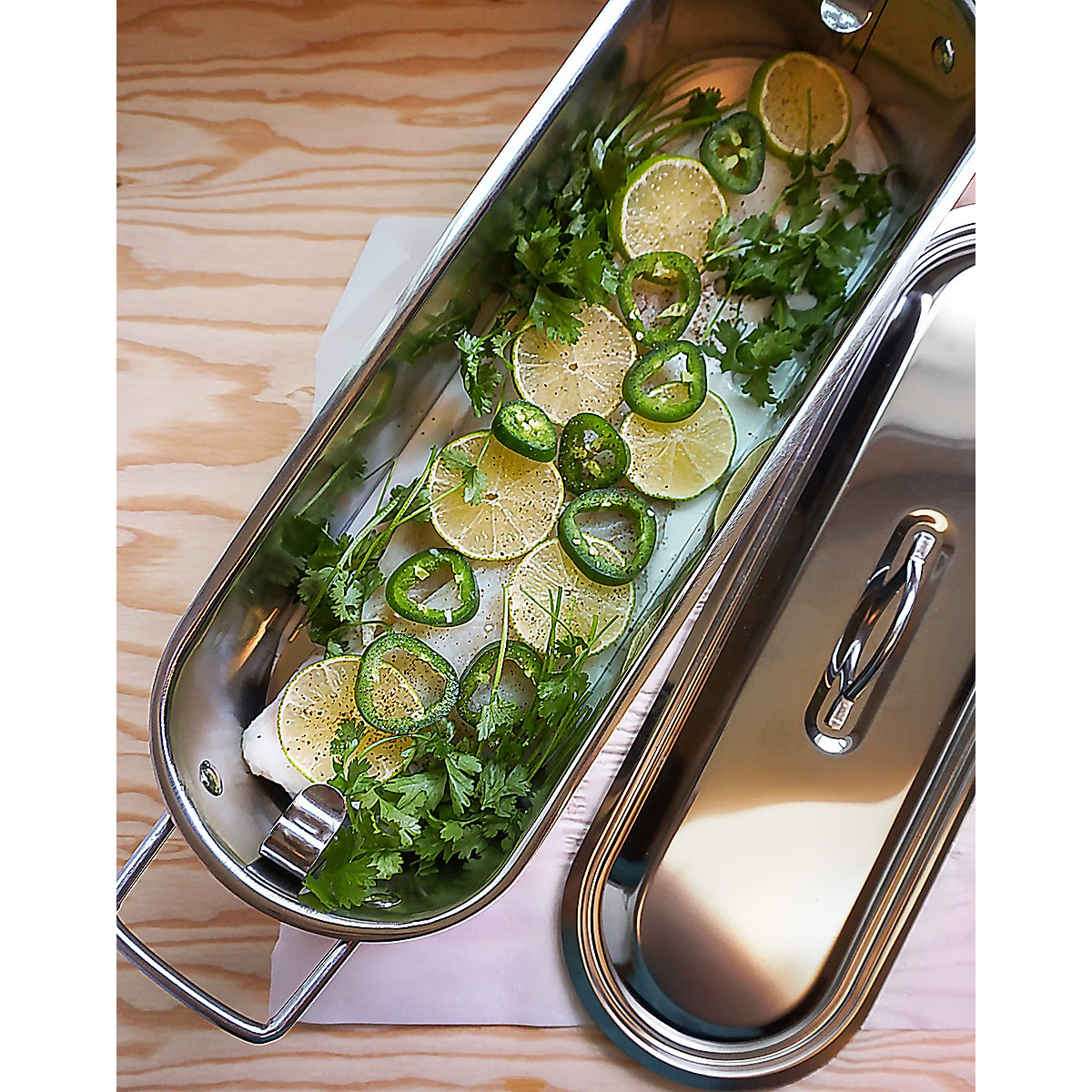 RSVP International Endurance Collection Fish Poaching Set, 18 inch, Stainless Steel