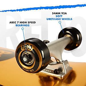 ReDo Skateboard 31" x 7.675" Champion Drip Pop Complete Skateboard for Boys Girls Kids Teens
