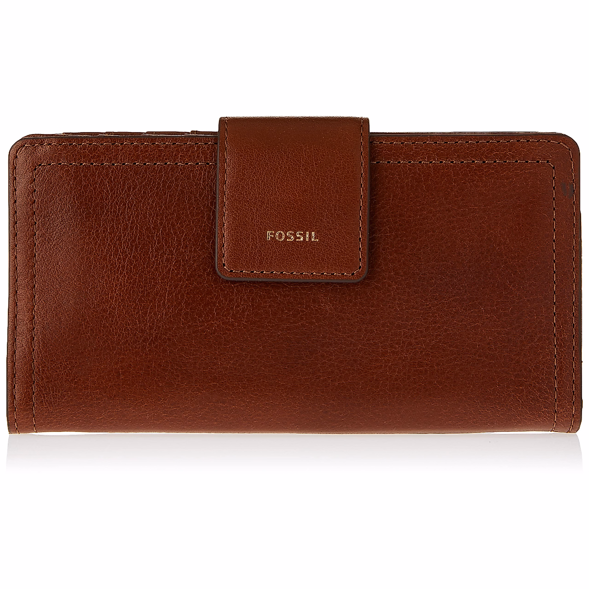 Fossil Women's Logan Leather Wallet RFID Blocking Tab Clutch, Brown (Model: SL7830200)