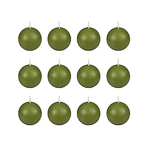 Zest Candle 12-Piece Ball Candles, 2-Inch, Sage Green
