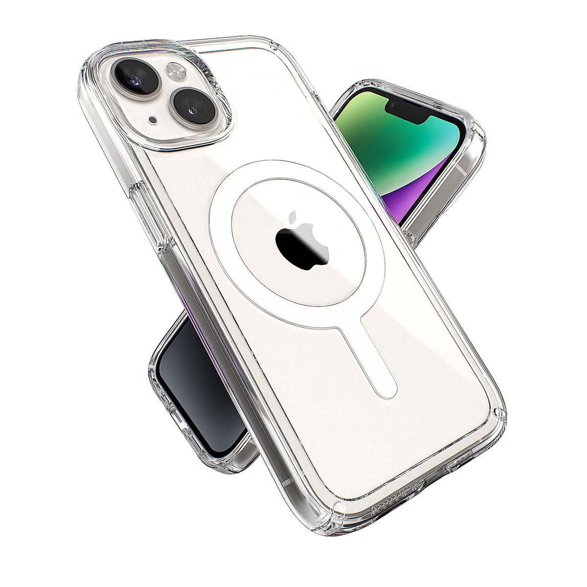 Speck Clear iPhone 14 & iPhone 13 Case - Slim, Built for MagSafe, Scratch Resistant & Drop Protection Clear Phone Case - Anti-Yellowing for 6.1" iPhone 13 & iPhone 14 Case - Dual Layer - GemShell