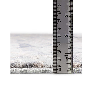 Unique Loom Finsbury Collection Area Rug - Anne (5' 3" x 8' Oval, Gray/ Beige)