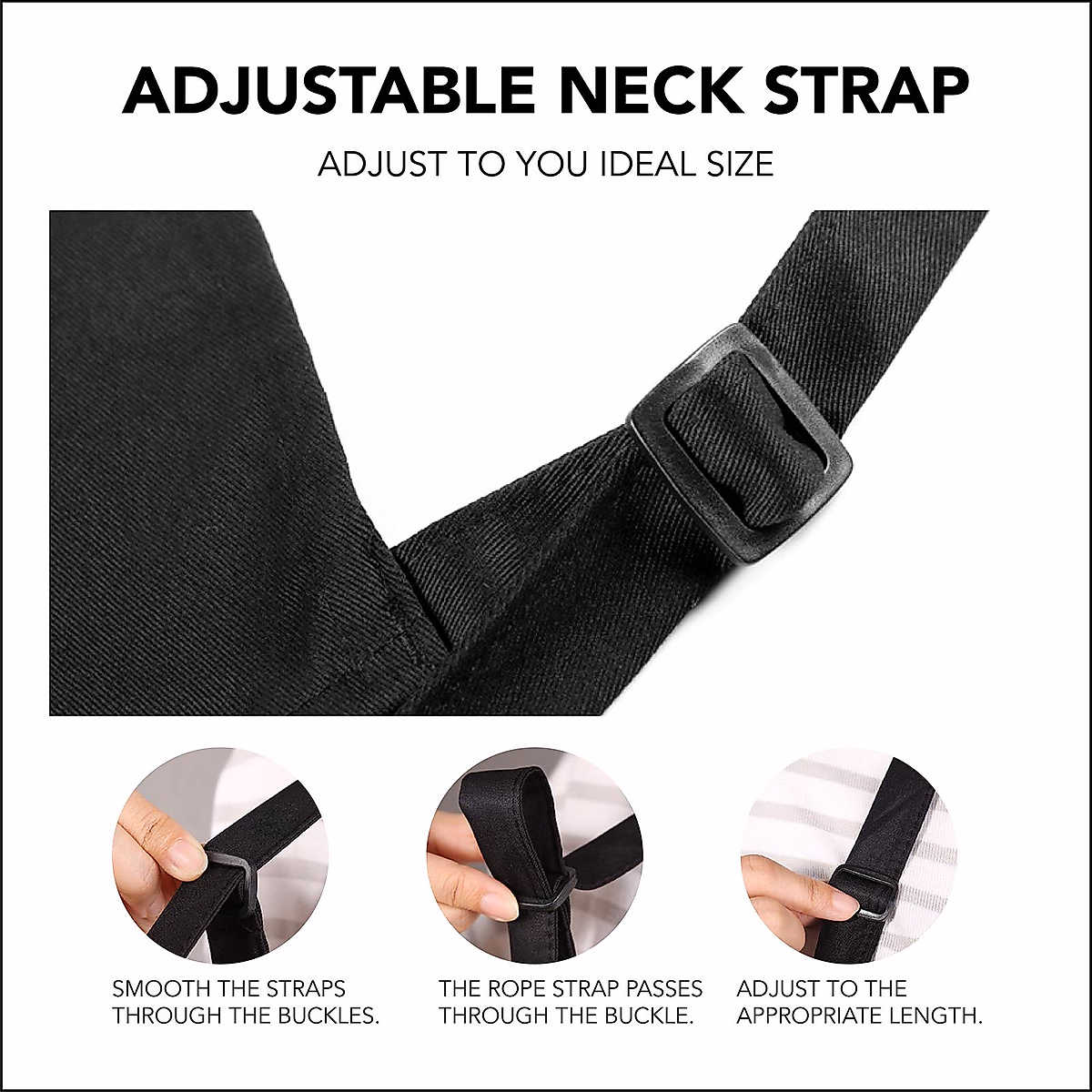 Ihopes Funny Black Apron for Women Baker,Cute Cooking Apron Waterproof with 2 Pockets and Adjustable Neck Strap, Birthday/Christmas/Mother's Day Gifts, Large