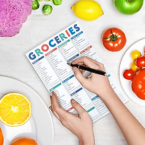 Sweetzer & Orange FastCheck Grocery List Magnet Pad for Fridge. 6x9” Magnetic Notepad with Printed Shopping List Items and Blank Grocery Shopping Spaces. 60 Page Notepad Weekly Planner