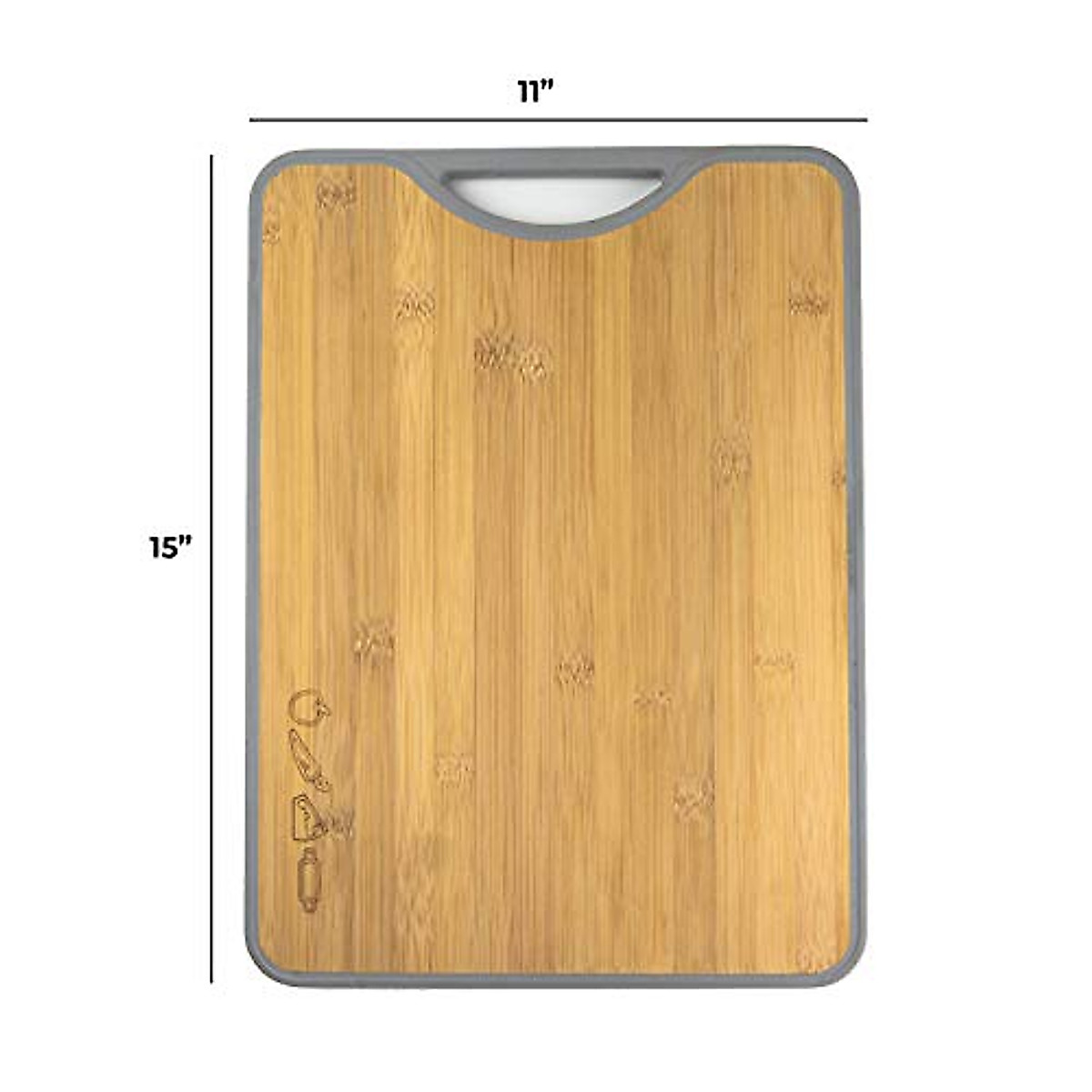Double-sided Bamboo Poly Cutting Board | No Cross-Contamination | HAND WASH ONLY - Easy to Clean | BPA Free