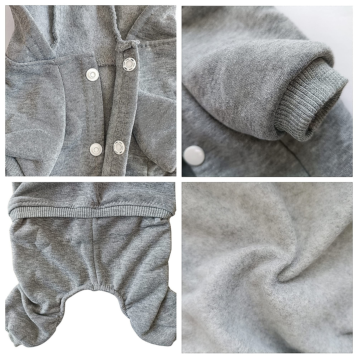 Dog Hoodie, Pet Jumpsuit Fleece Sweatshirt with Buttons, Dog Clothes, Dog Cold Weather Coats, Dog Pajamas, Winter Warm Cotton Puppy Hoodie 4 Legs Dog Clothes for Small Medium Large Dogs Cats Boy Girl