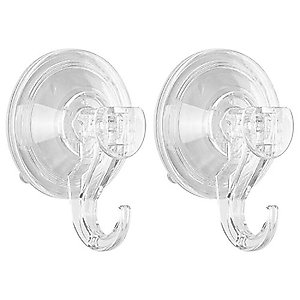 Starkitchen Suction Cup Hooks, 2Pack Punch-Avoided Suction Cup Hooks for Shower, Bathroom, Kitchen, Glass Door, Mirror,Waterproof Moisture-Proof & Powerful(2Pack)