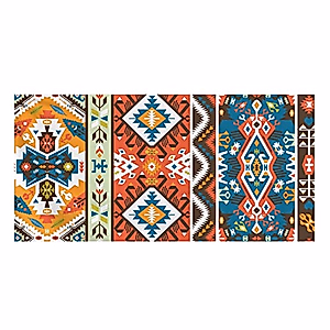 Binienty Tribal Aztec Multicolor Bath Towels Peacock Feather Print Soft Hand Towel for Bathroom Kitchen Yoga Gym Decorative Towels,59x29.5 Inches
