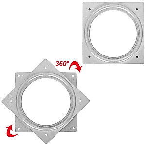 FengWu 8 Pack 6 inch Lazy Susan Hardware 5/16" Thick Square Rotating Bearing Plate with 220lbs Capacity, Zinc Plated Steel Swivel Plate for Kitchen Storage Rack, Cake, DIY Project