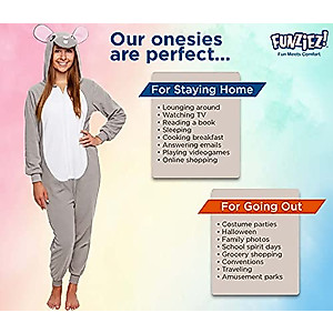 Slim Fit Adult Onesie - Animal Halloween Costume - Plush Fruit One Piece Cosplay Suit for Women and Men by FUNZIEZ!