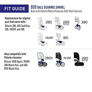 Polaris Genuine Parts D20 Ball Bearing Swivel Replacement Compatible Models 280, 380, 3900 Sport, TR28P, TR35P, 180, Multicolor