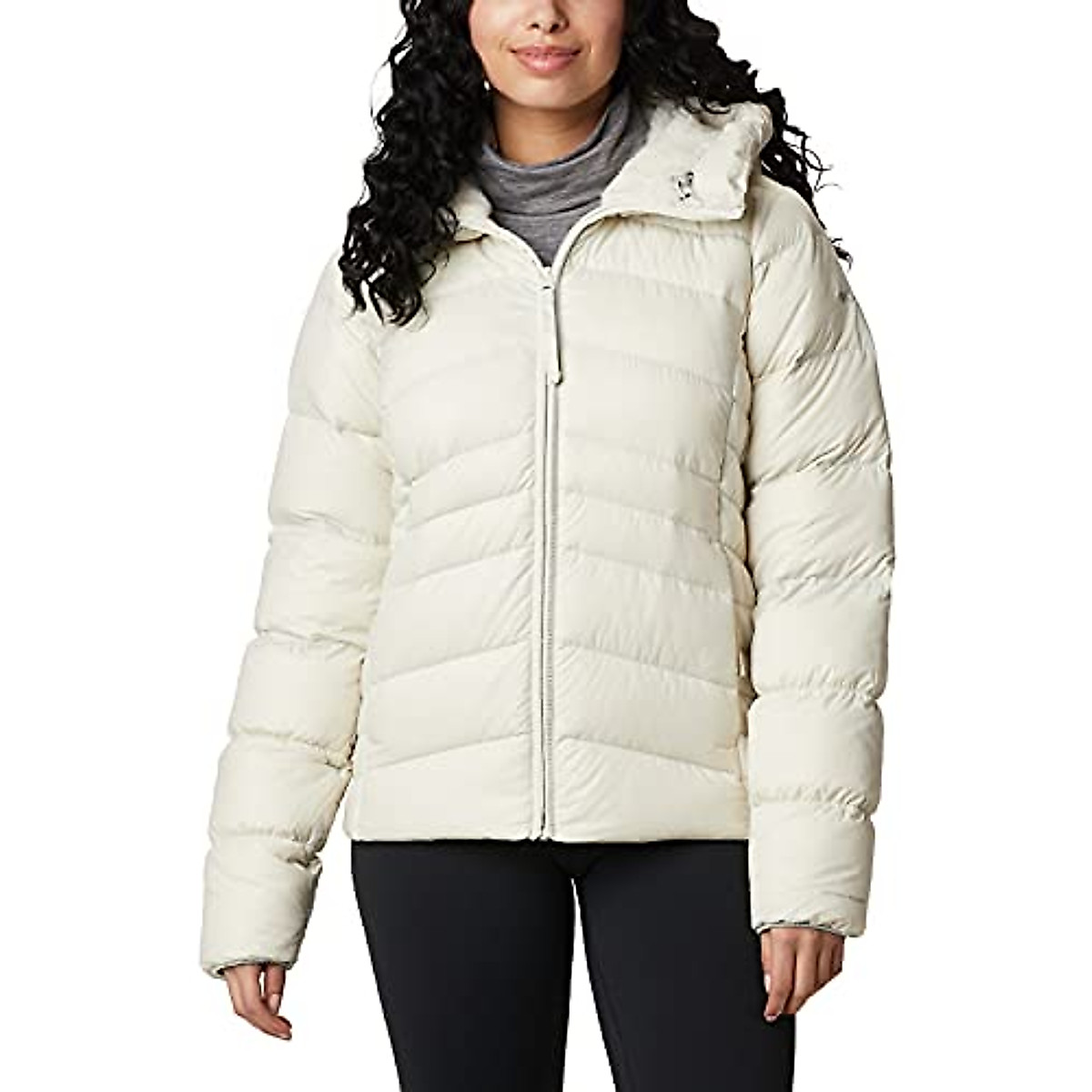 Columbia Women's Autumn Park Down Hooded Jacket, Chalk, Large