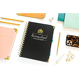 The Homeschool Planner: Beautiful and Undated with Monthly Tabs | To Do List, Goals, Meal Planning & Academic Tools | Homeschooling, Distance Learning & Family Organizer | Gold Spiral