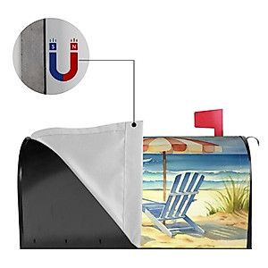 Summer Mailbox Covers Magnetic Standard Size 18" X 21" Beach Life Mailbox Cover Summer Nautical Magnetic Mailbox Covers Post Wraps Letter Box Cover for Home Garden Yard Decor