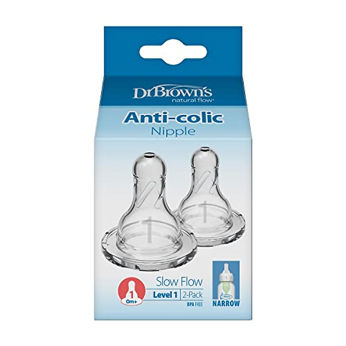 Dr. Brown's Original Nipple, Level 1 (0m+), 2 Count