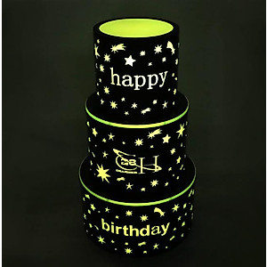 Birthday Cake Three-Tier Champagne Sparklers Bottle Wine Rack Atmosphere Props，Glow Custom Logo Rechargeable Color Flashing，Nightclub Disco Party (Color : RGB, Size : 105 * 60cm)