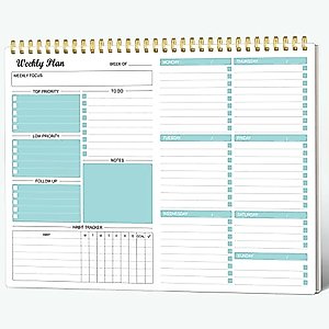 Weekly Planner Notepad Undated Weekly Goals Schedule Planner To Do List Notebook Planning Pad Calendars Organizers Habit Tracker Journal for Men & Women,52 Weeks (8.5x12")