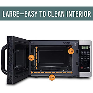 Farberware Classic Microwave Oven, 0.7 Cu. Ft., 700-Watt, with Child Lock, Brushed Stainless Steel