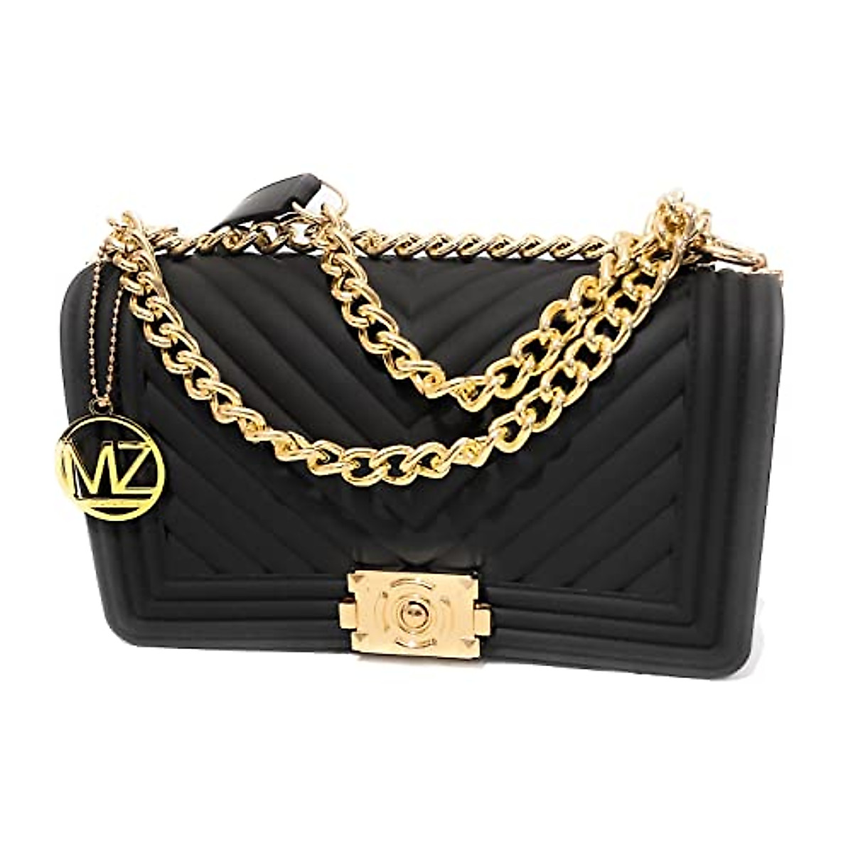 MariaKinz Jelly Crossbody/Shoulder Purse (Black Chevron)