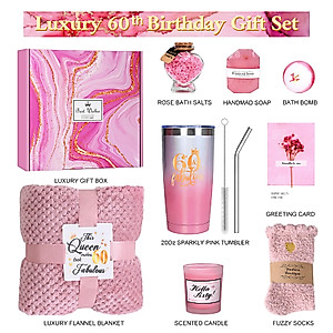 LUXULISH 60th Birthday Gifts for Women, 60 and Fabulous Gifts for Women, Happy 60 Year Old 1964 Birthday Gifts, Luxury Turning 60 Birthday Gift Ideas for Mom Sister Friend Wife Coworker