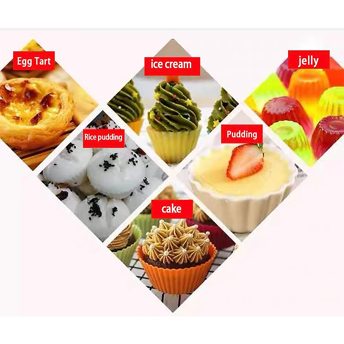 12PCS Silicone Mini Reusable Muffin Baking Cup Small Cupcake Holders Random Color Silicone Cupcake Liners Pastry Dessert Cups Nonstick Liner Molds for Making Muffin Chocolate Bread(Round)