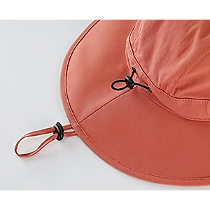 Home Prefer Summer UPF 50+ Men's Sun Hat Wide Brim Fishing Hat Womens Bucket Safari Hat (Burnt Orange)
