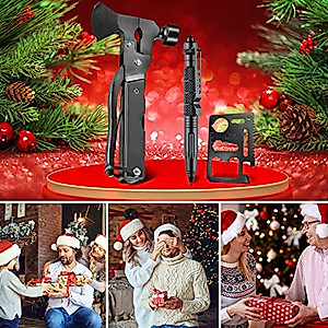 Gifts for Men Him Dad Husband 15 in 1 Multitool Hatchet Saw Hammer Pliers Screwdrivers Multitool Card Pen Camping Accessories Camping Axe Survival Gear Cool Gadgets for Hiking Hunting Birthday