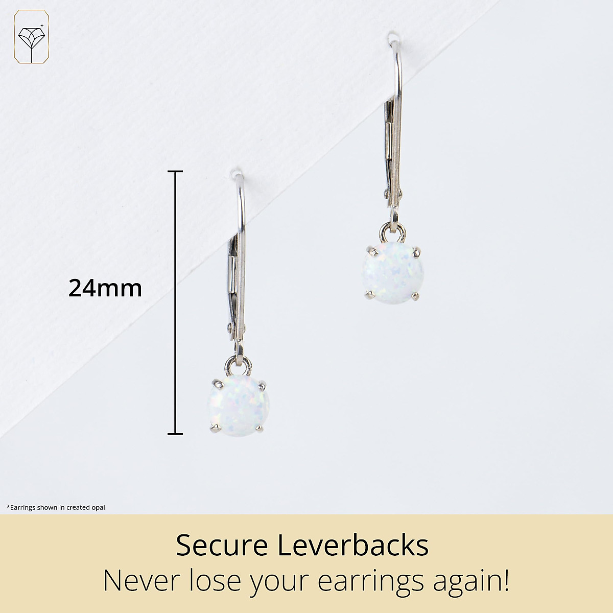 MAX + STONE 10k White Gold 6mm Round March Birthstone Aquamarine Dangle Earrings for Women with Leverbacks